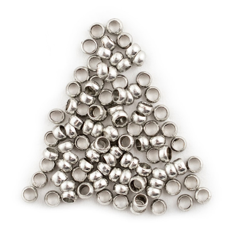 Round Silver Crimps, Sold in Packs of 100, 2mm 2.5mm 3mm 4mm, High ...