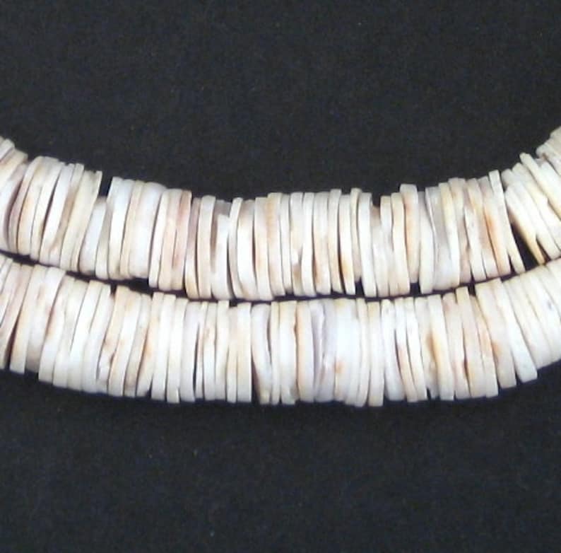 African Shell Heishi Beads 8mm - African Beads - Recycled Shell Beads ...