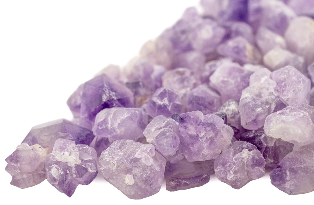 Natural Rough Amethyst Crystals: Translucent Soothing Purple Gemstones ...