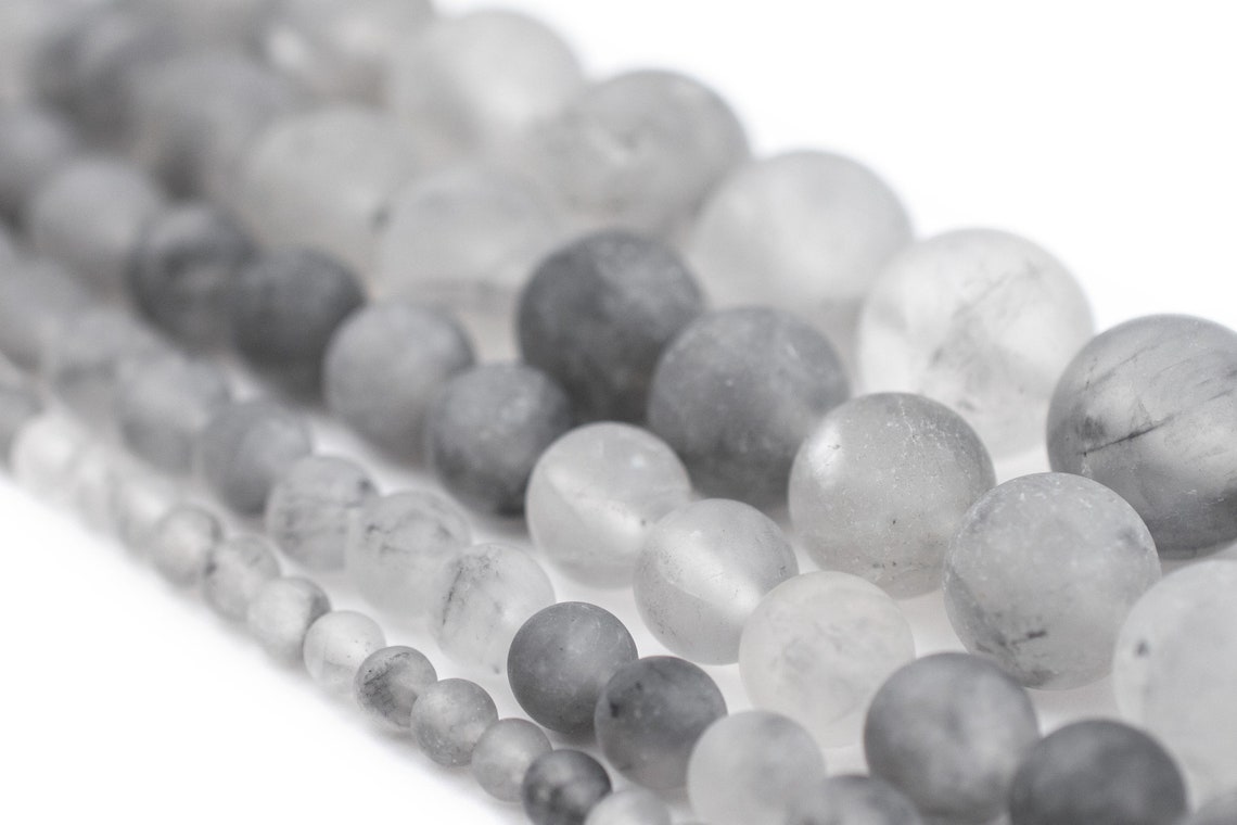 Matte Round Cloudy Quartz Beads, 4mm 6mm 8mm 10mm 12mm Wholesale ...