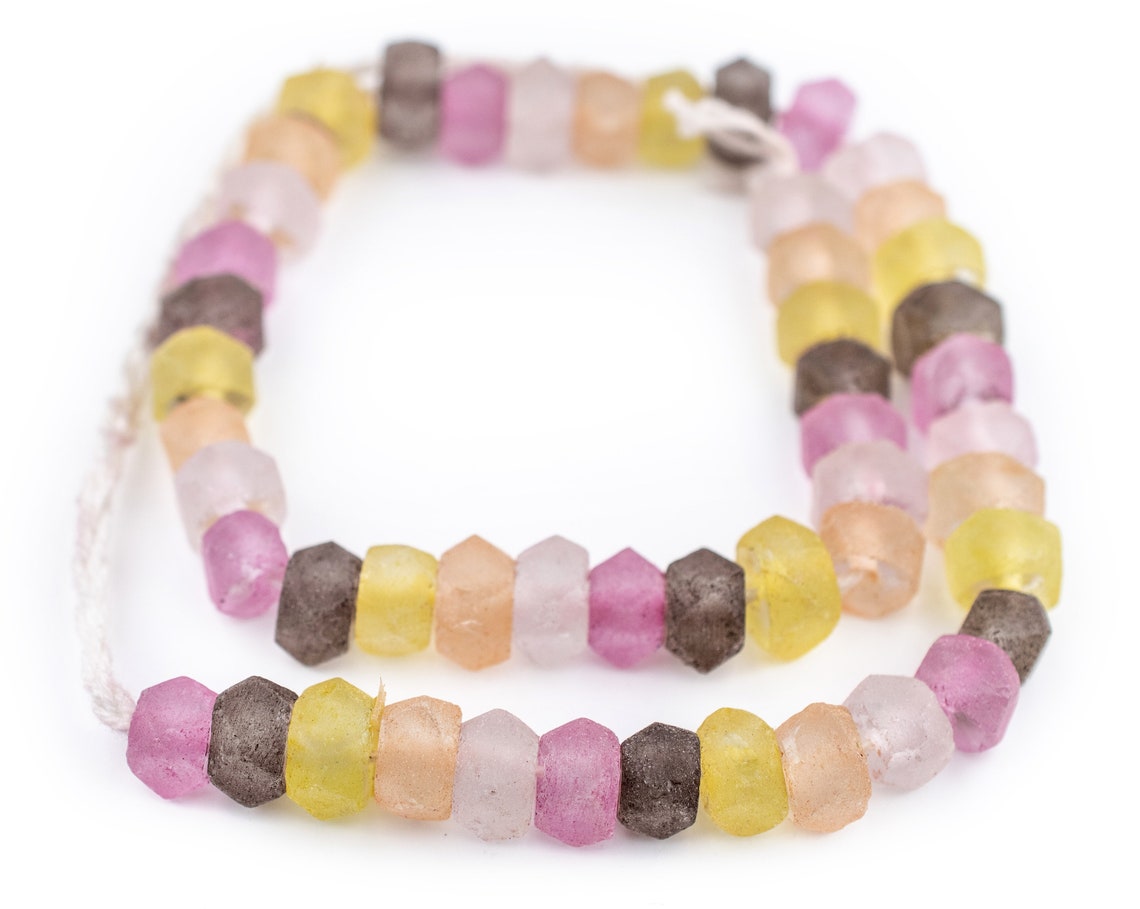 48 Recycled Java Glass Beads Sea Glass Beads Pizzazz Mix - Etsy