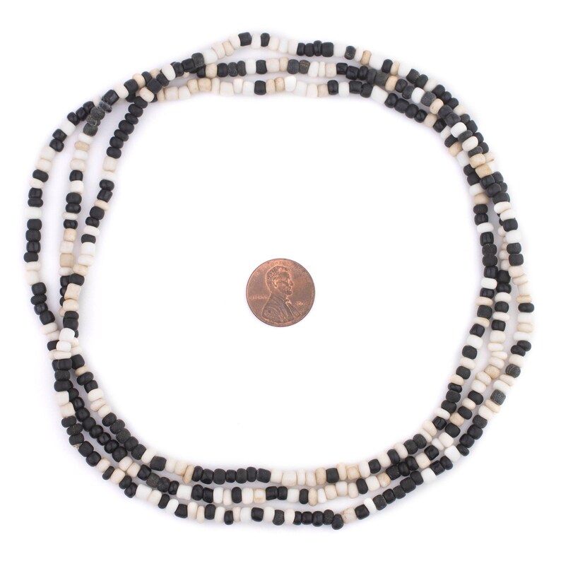 Black & White Java Glass Seed Beads Strand: 4mm, 1 Strand, Approx. 265 ...
