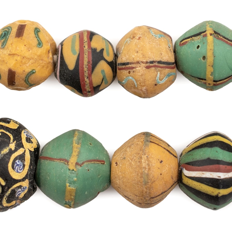 Fancy Mixed Antique Venetian King Beads, Graduated, 30 Inch Strand ...