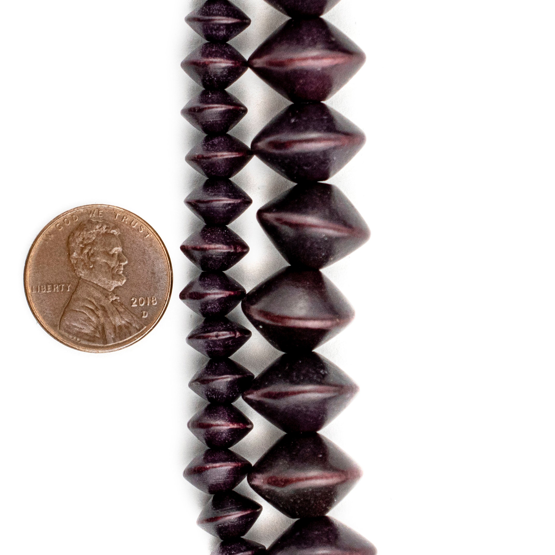 Dark Brown Bicone Natural Wood Beads: 5x8mm 10x15mm Organic Waxed ...