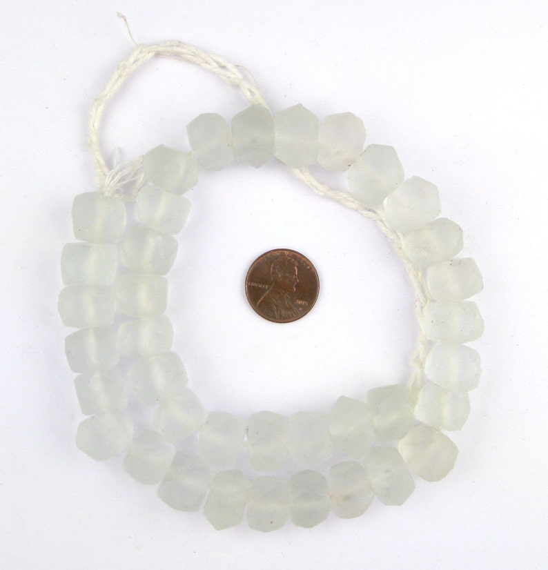 48 Recycled Java Glass Beads Sea Glass Beads Clear - Etsy