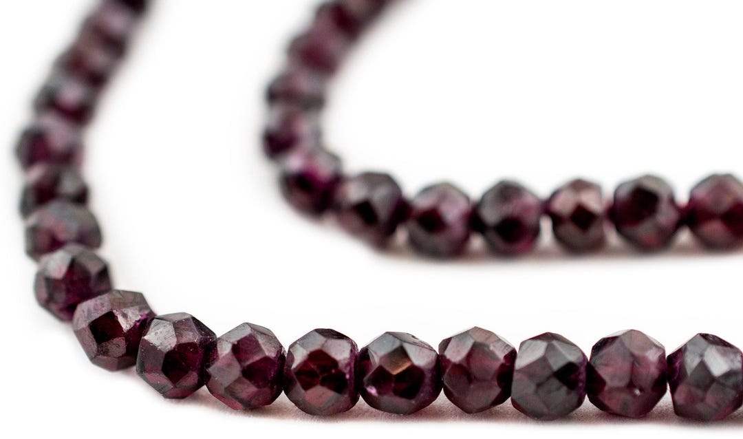 Faceted Hex Cut Garnet Beads, 6mm, 16 Inch Strand, High Quality ...