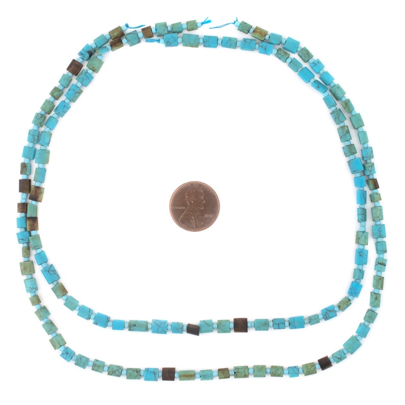 61 Flat Turquoise-style Afghani Stone Beads 5x3mm: Turquoise - Etsy