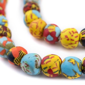 45 House Medley Round Fused Recycled Glass Beads 14mm: Powder Glass ...