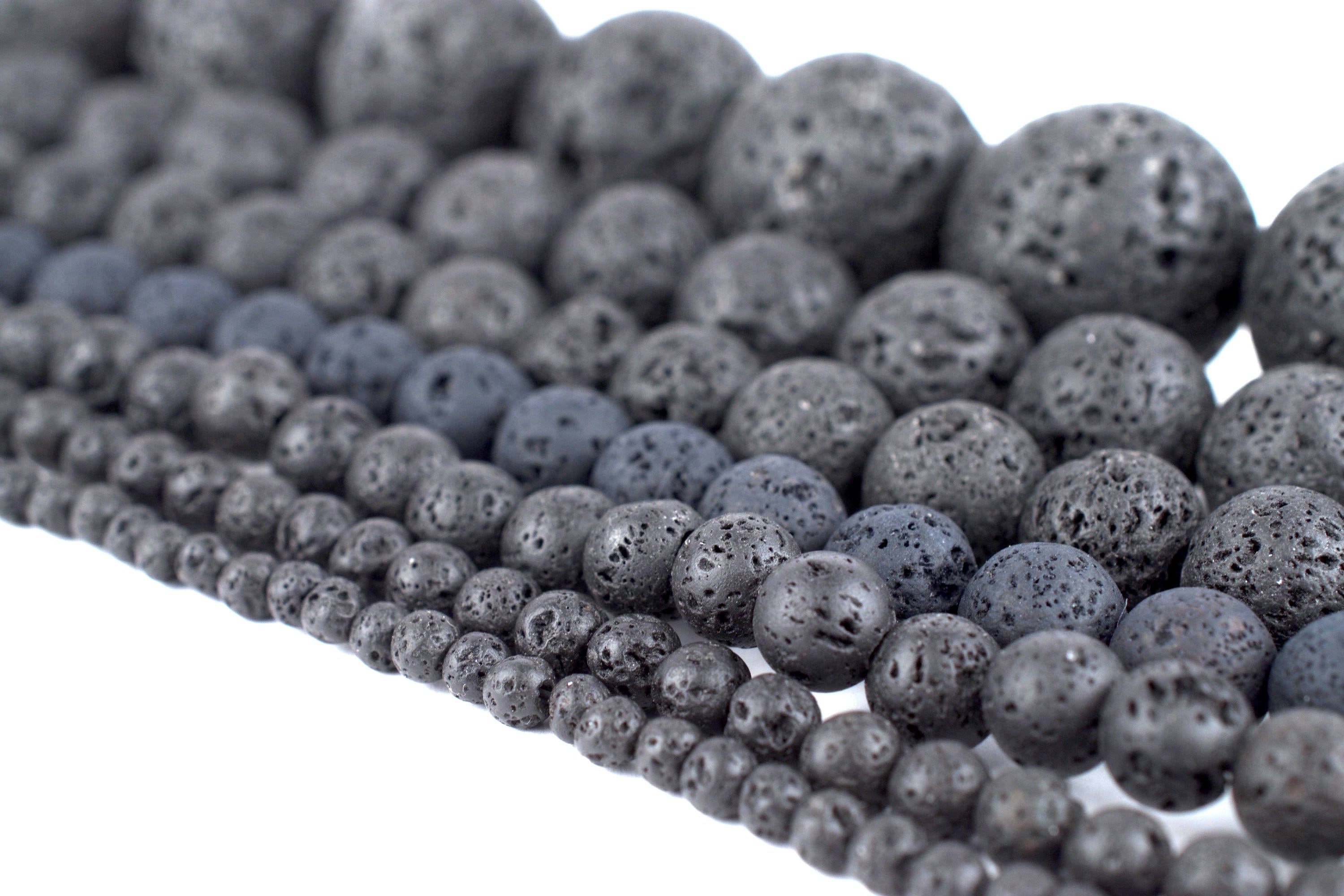 Natural Lava Beads: Black Volcanic Rock Beads 4mm 6mm 8mm 10mm | Etsy