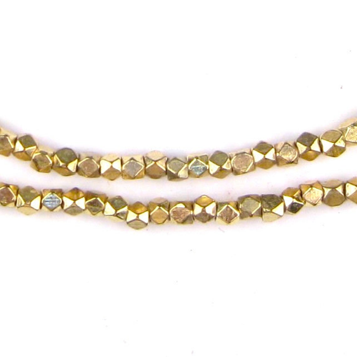200 Diamond Cut Faceted Gold Color Beads - Gold Faceted Beads - Brass ...