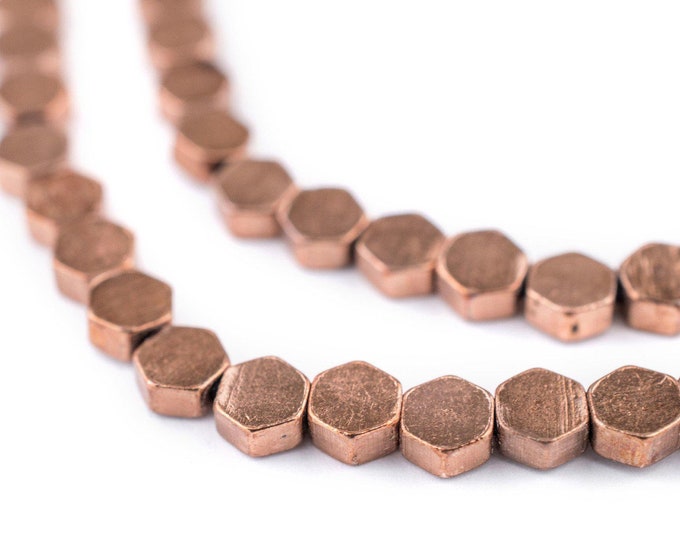 120 Hexagonal Copper Beads 6mm: Ethnic Metal Beads Metal - Etsy