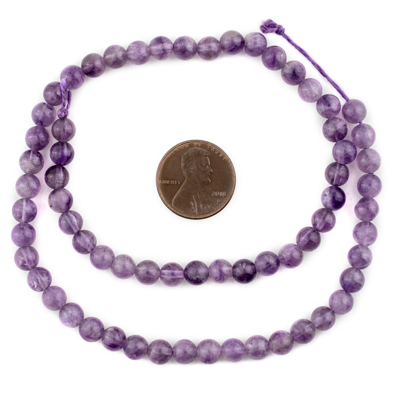 Cloudy Amethyst Round Beads: 6mm Gemstone Strand for Jewelry Making - Etsy