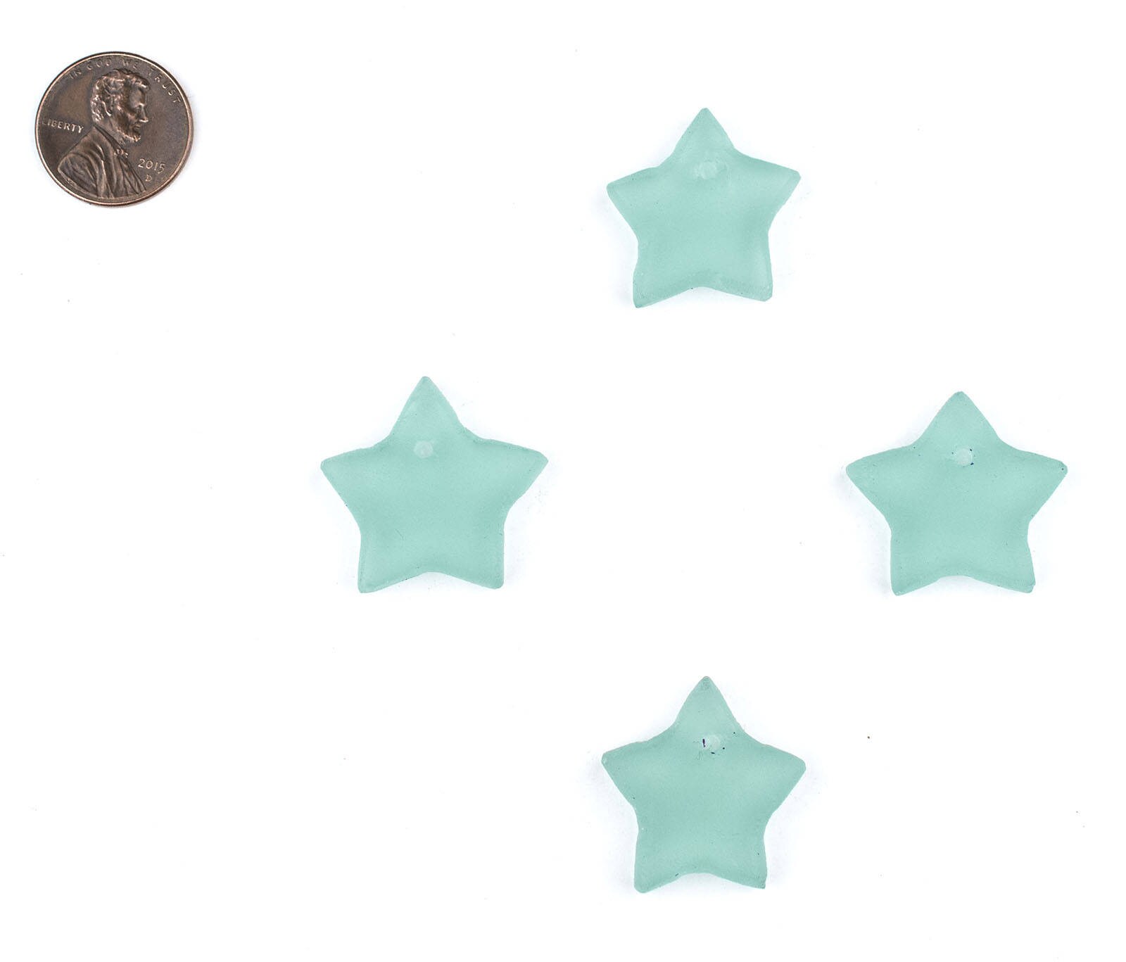4 Green Aqua Sea Glass Star Pendants: Sea Glass Pendants Green - Etsy