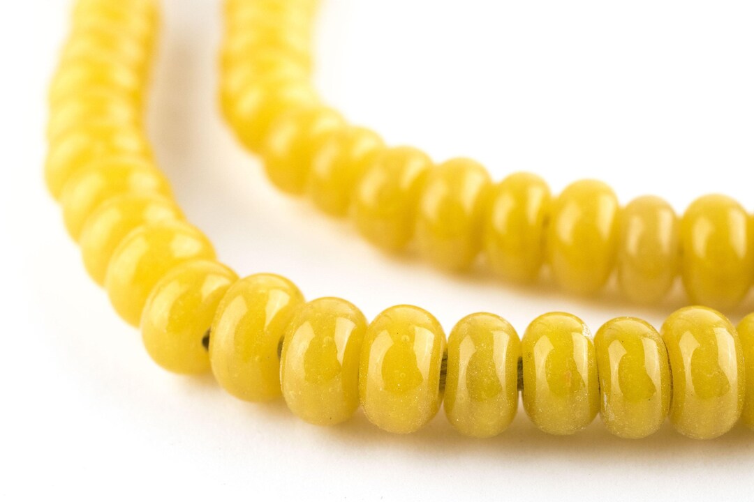 140 Yellow Java Glass Donut Beads: Yellow Donut Beads Java Seed Beads ...