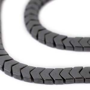 100 Charcoal Flat Interlocking Snake Beads 6mm: Real Stone Beads 6mm ...