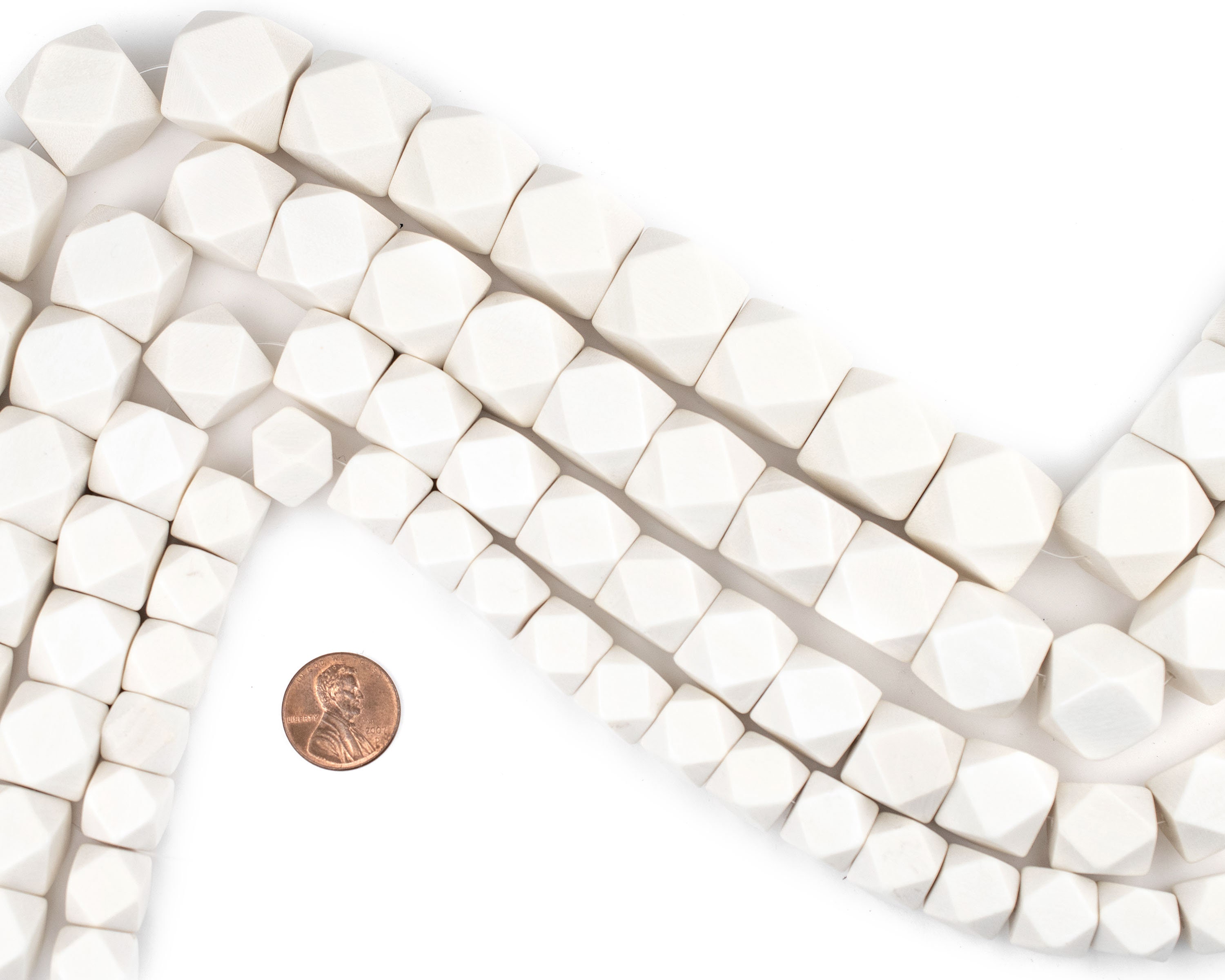 White Faceted Cube Beads: Wooden Cornerless Cube Beads | Etsy