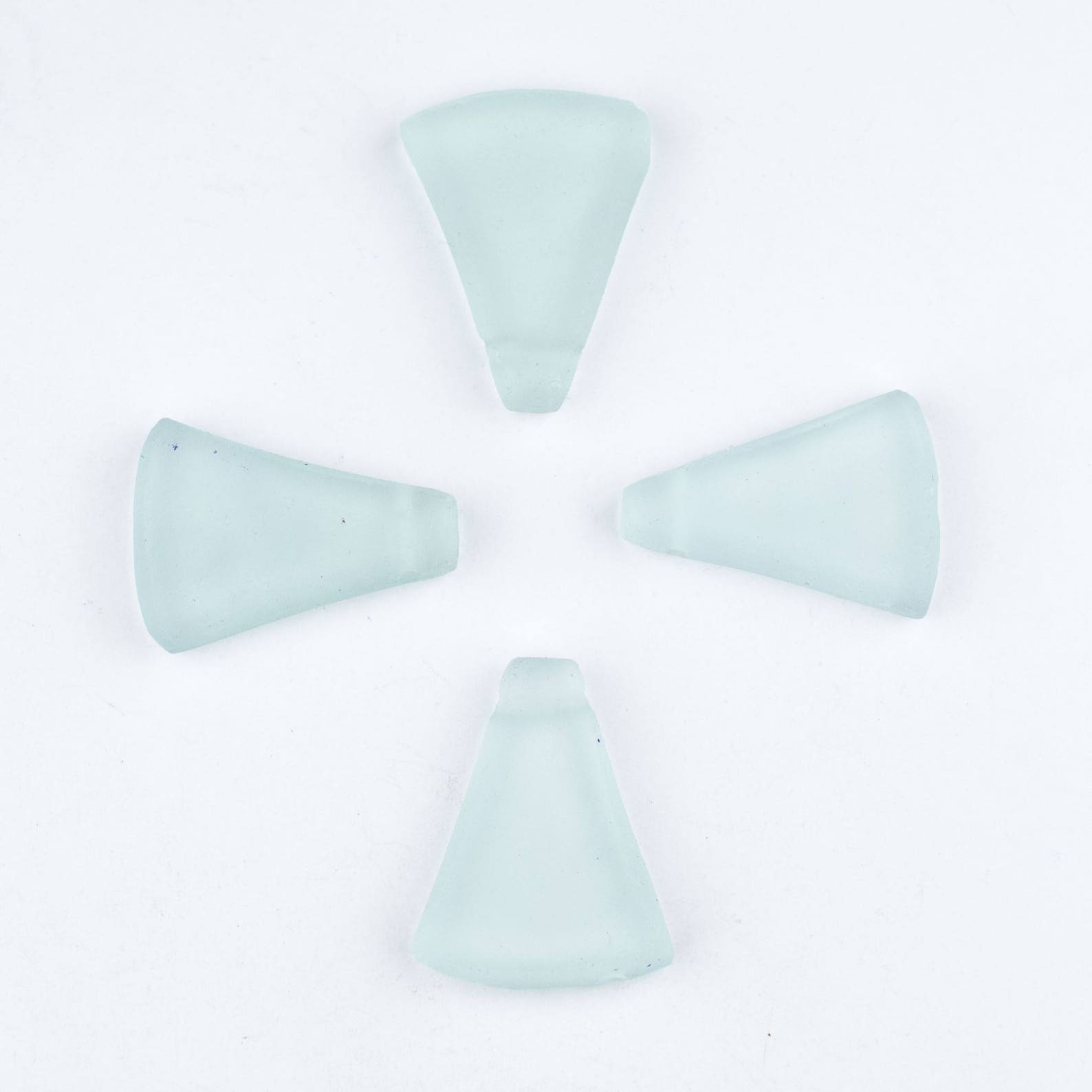 4 Clear Triangle Sea Glass Pendants: Clear Sea Glass Sea Glass Charms ...