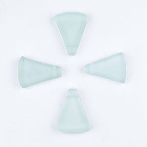 4 Clear Triangle Sea Glass Pendants: Clear Sea Glass Sea Glass Charms ...