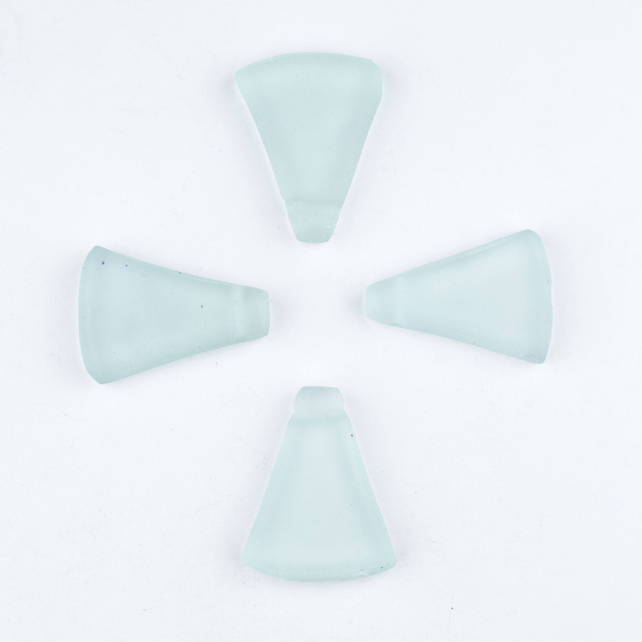 4 Clear Triangle Sea Glass Pendants: Clear Sea Glass Sea Glass | Etsy