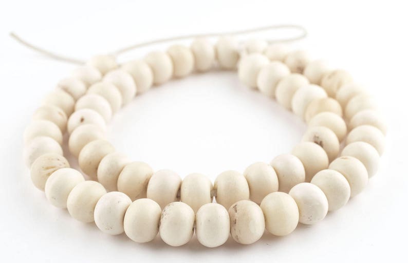 50 Round Bone Beads: Bone Round Beads White Bone Beads 14mm - Etsy