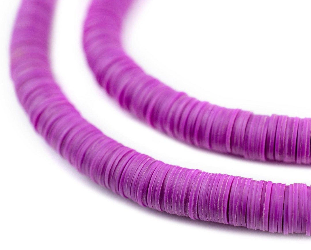 Magenta Vinyl Phono Record Beads 8mm: Vulcanite Beads African Waist ...