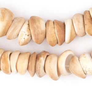 85-100 Natural West African Shell Beads: 18mm Shell Beads Ghanaian ...