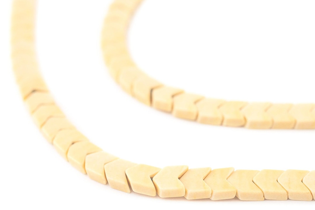 Pastel Yellow Flat Interlocking Snake Agate Beads: 6mm, 1 Strand ...