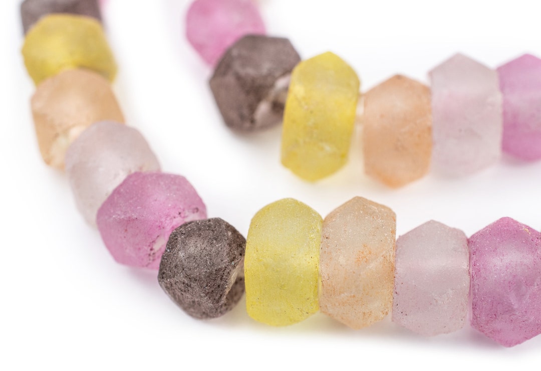 48 Recycled Java Glass Beads - Sea Glass Beads - Pizzazz Mix ...