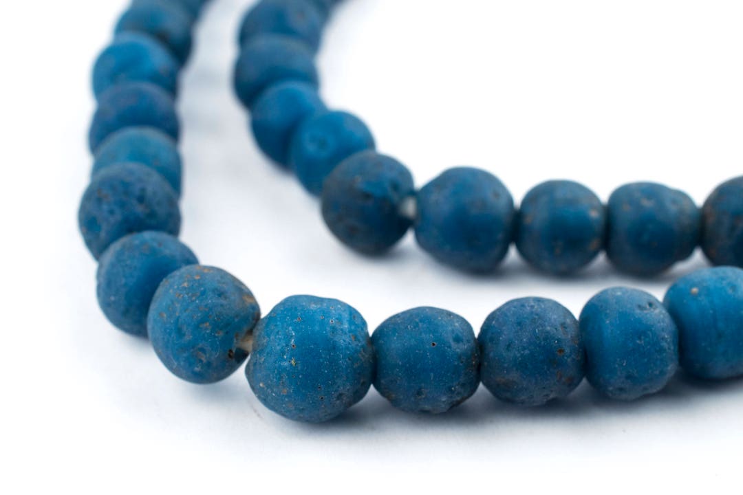 65 Opaque Teal Ancient Style Java Glass Beads: Matte Glass Beads ...