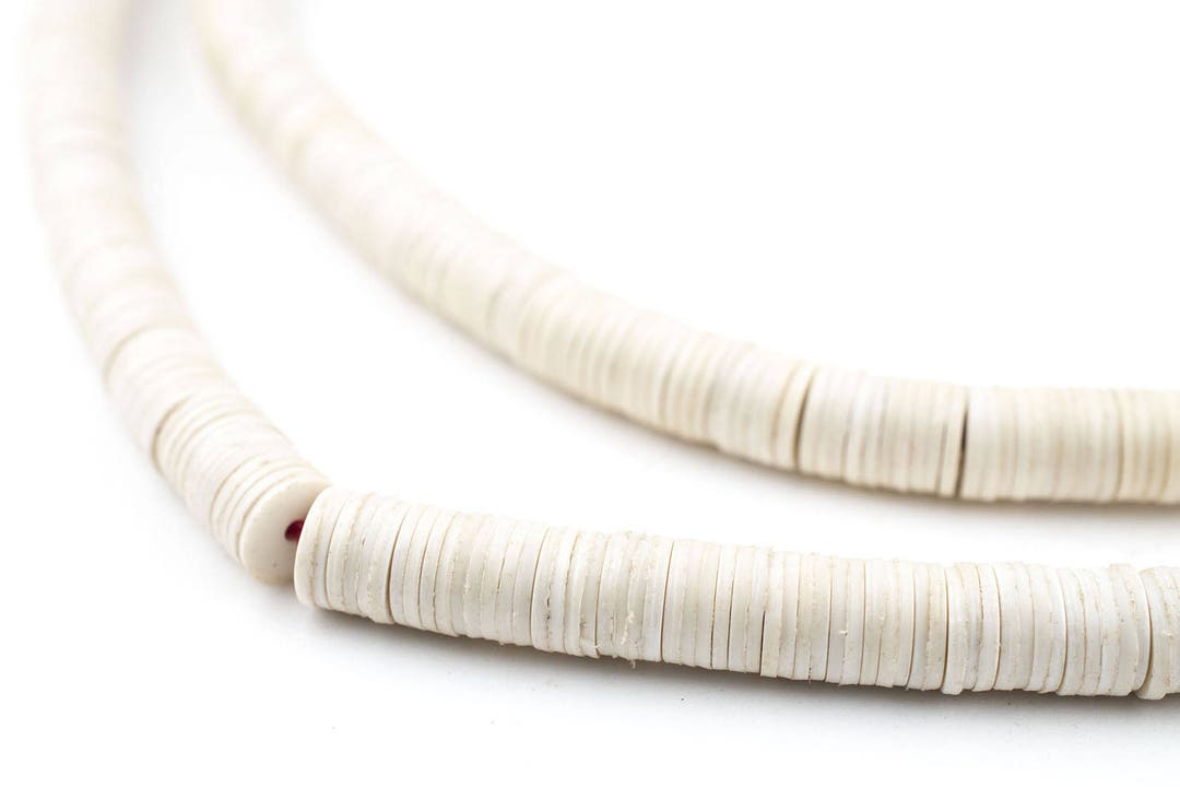 1100 Cream White Vinyl Phono Record Beads: Vulcanite Beads African ...