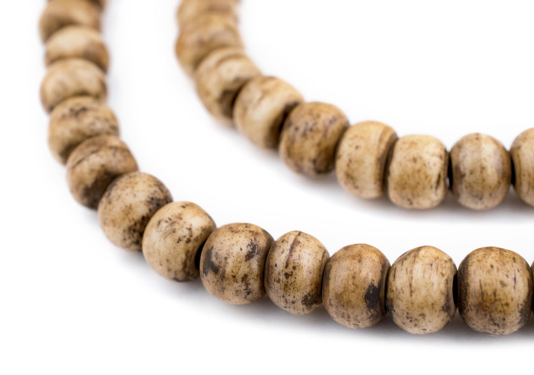 108 Vintage-style Round Brown Bone Beads: Nepal Bone Beads Round Shaped ...