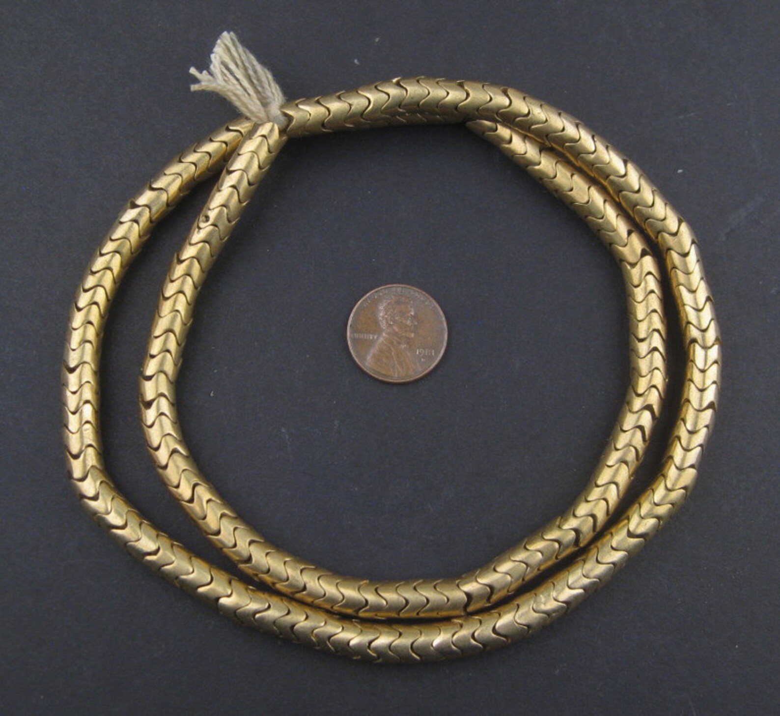 160 Brass Interlocking Snake Beads African Brass Beads - Etsy