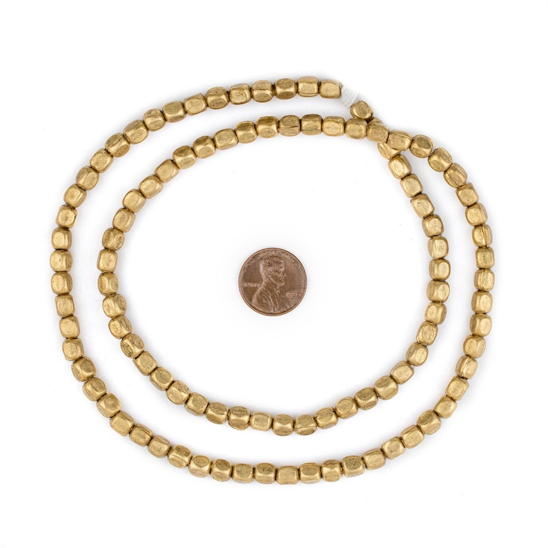 100 Rounded Rectangle Brass Beads 6x5mm: Metal Spacer Beads Ethnic ...