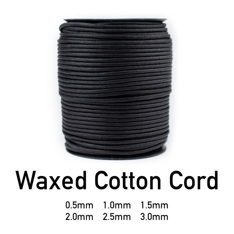 Black Waxed Cotton Cord: Choose 0.5mm 1mm 1.5mm 2mm 2.5mm 3mm | Etsy