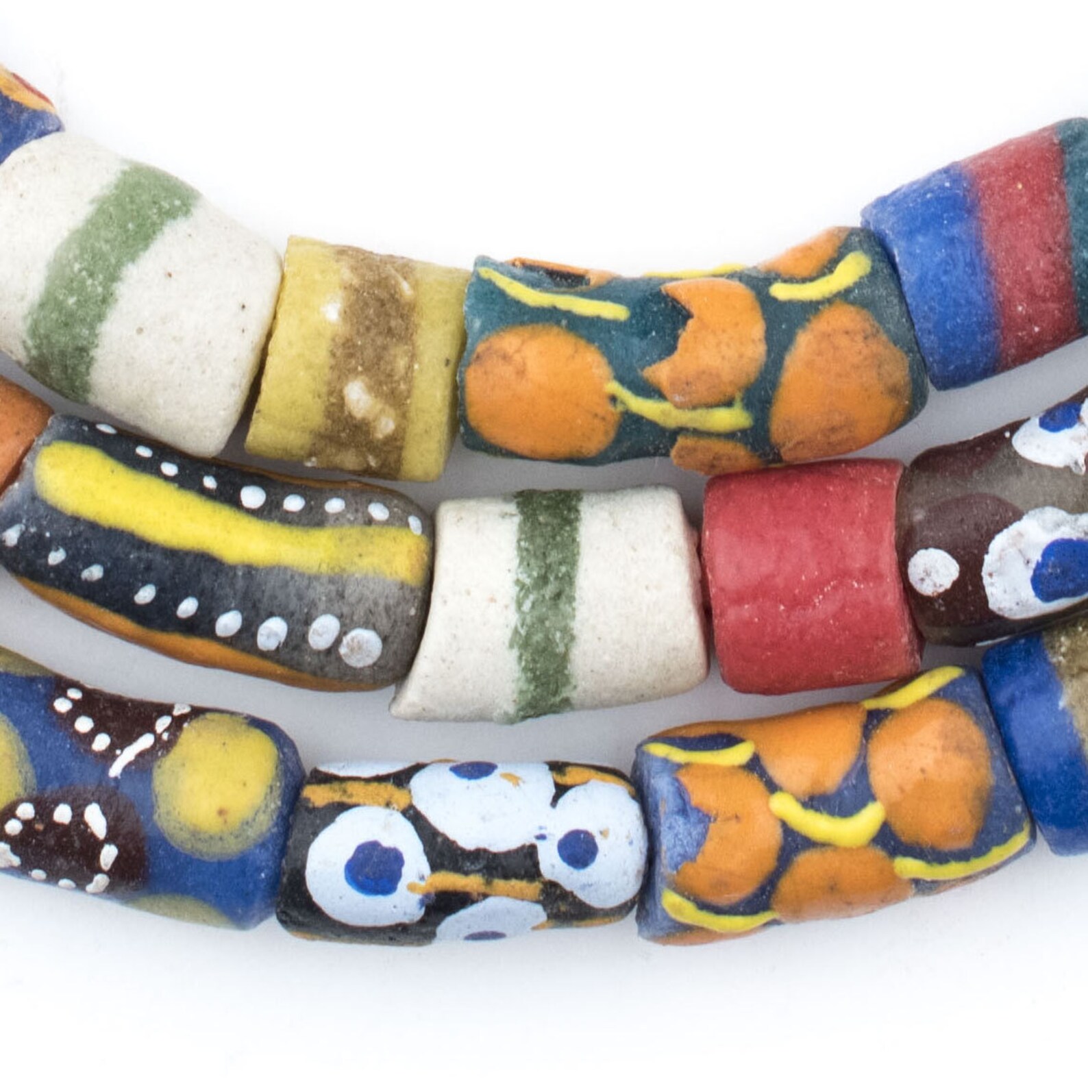 52 Krobo Tribal Beads African Powder Glass Beads Ghana - Etsy
