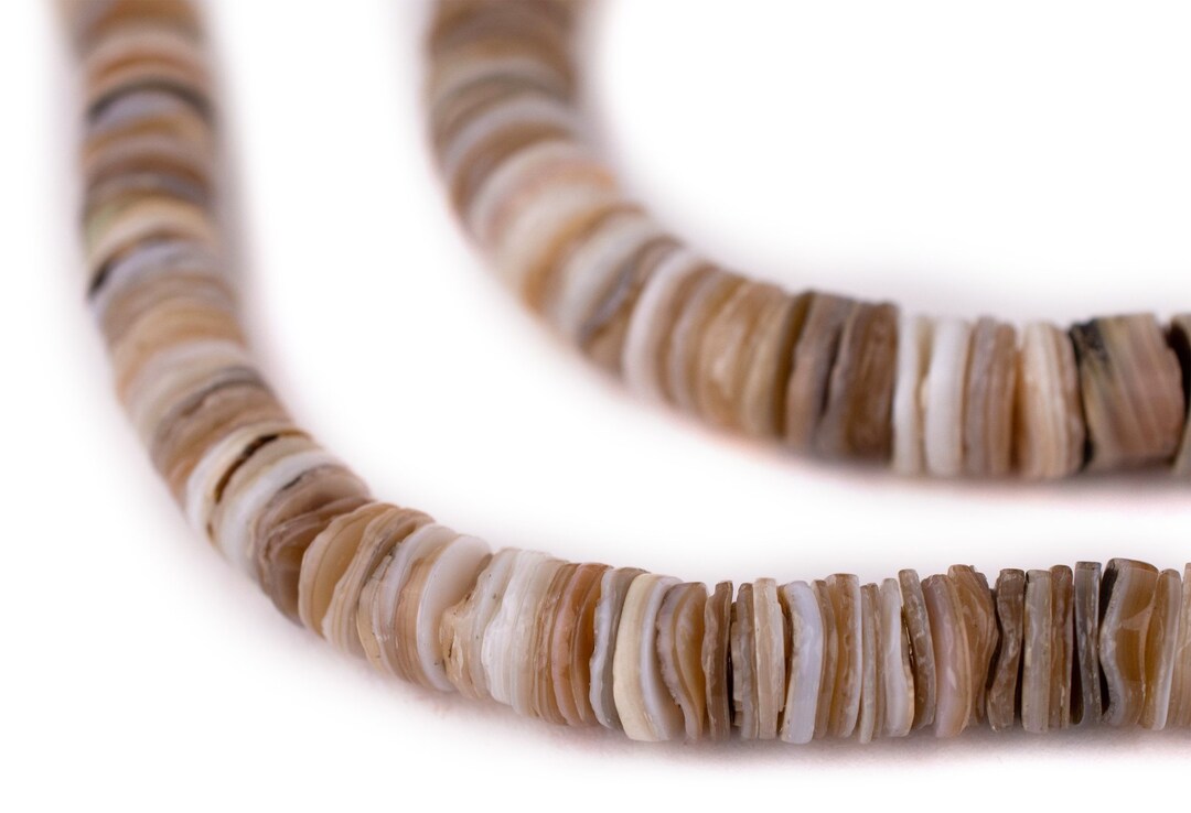 350 Rustic Natural Shell Heishi Beads 8mm: Handmade Shell Beads 8mm ...