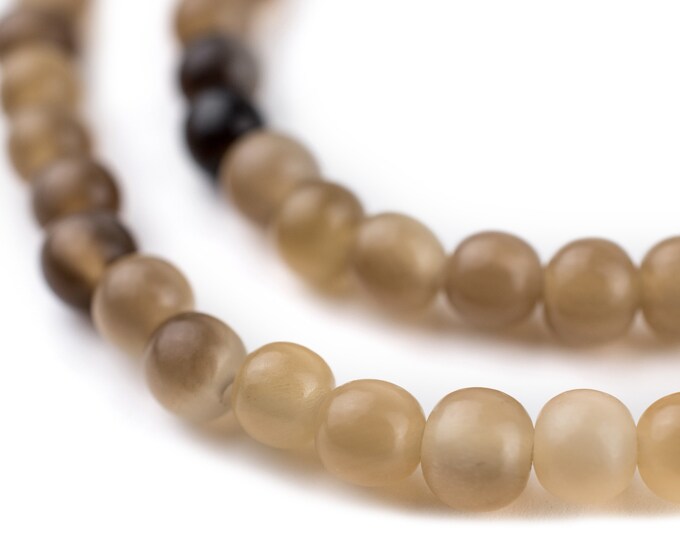 75 Natural Round Horn Beads: Recycled Genuine Boho 6mm Brown - Etsy