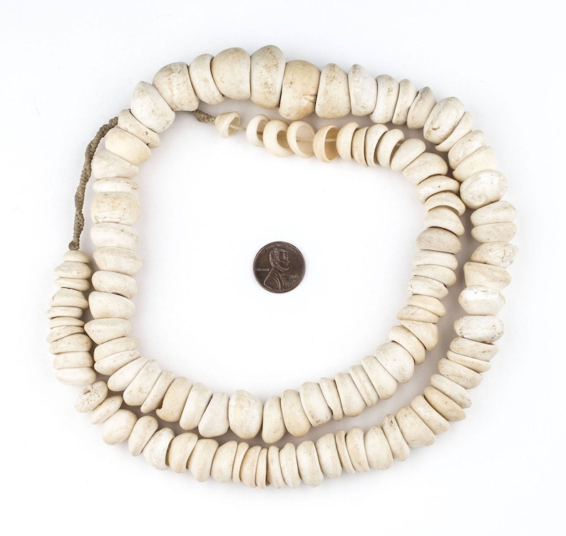 80-100 Natural West African Shell Beads: Shell Unusual Beads Ghanaian ...