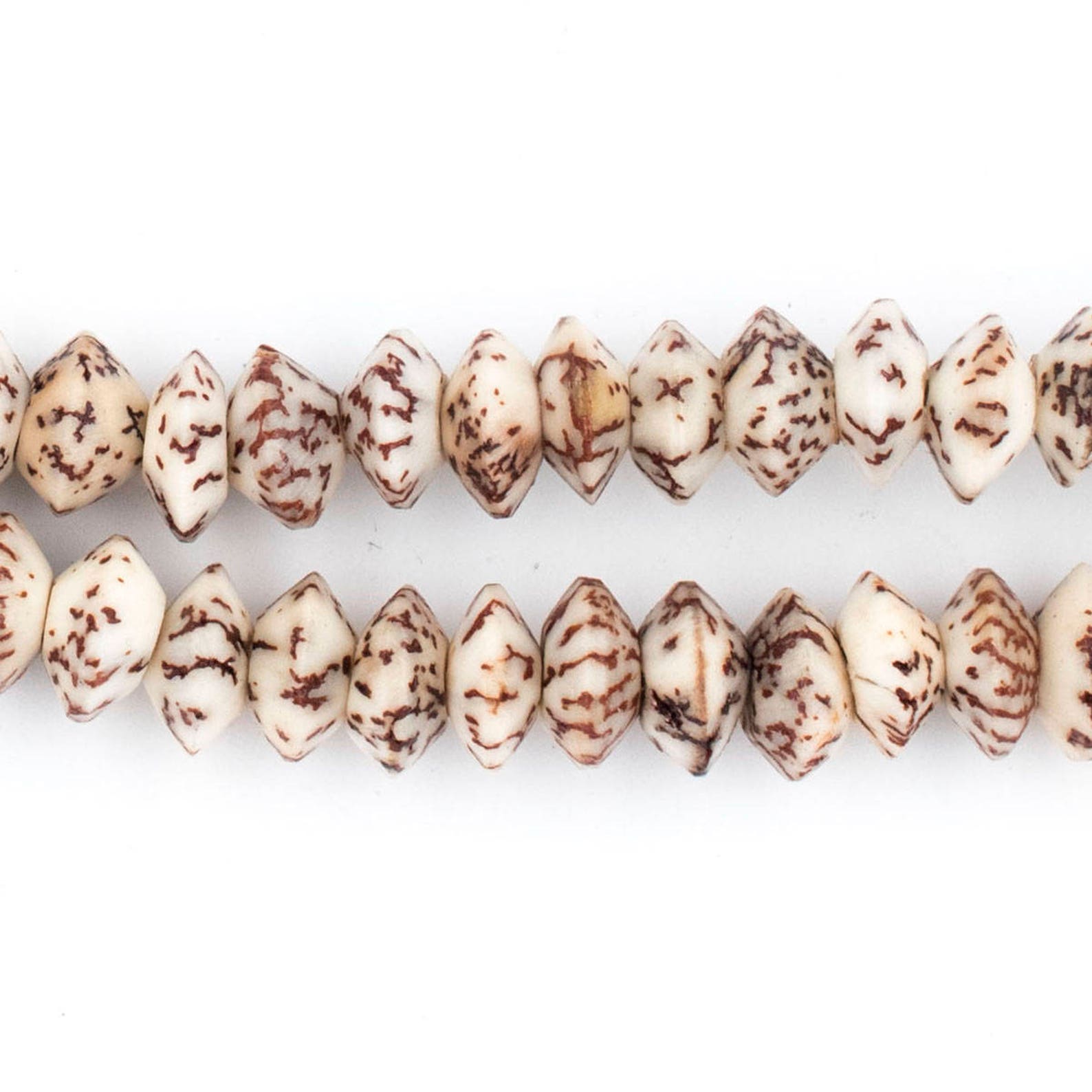 75 Brown & Beige Natural Saucer Seed Beads: Real Wood 10mm Shaped ...