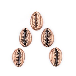 5 Antiqued Copper Cowrie Shell Beads: Antique Style Copper Copper ...