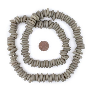 145 Groundhog Grey Annular Wound Dogon Beads 14mm: Glass Dogon Beads ...