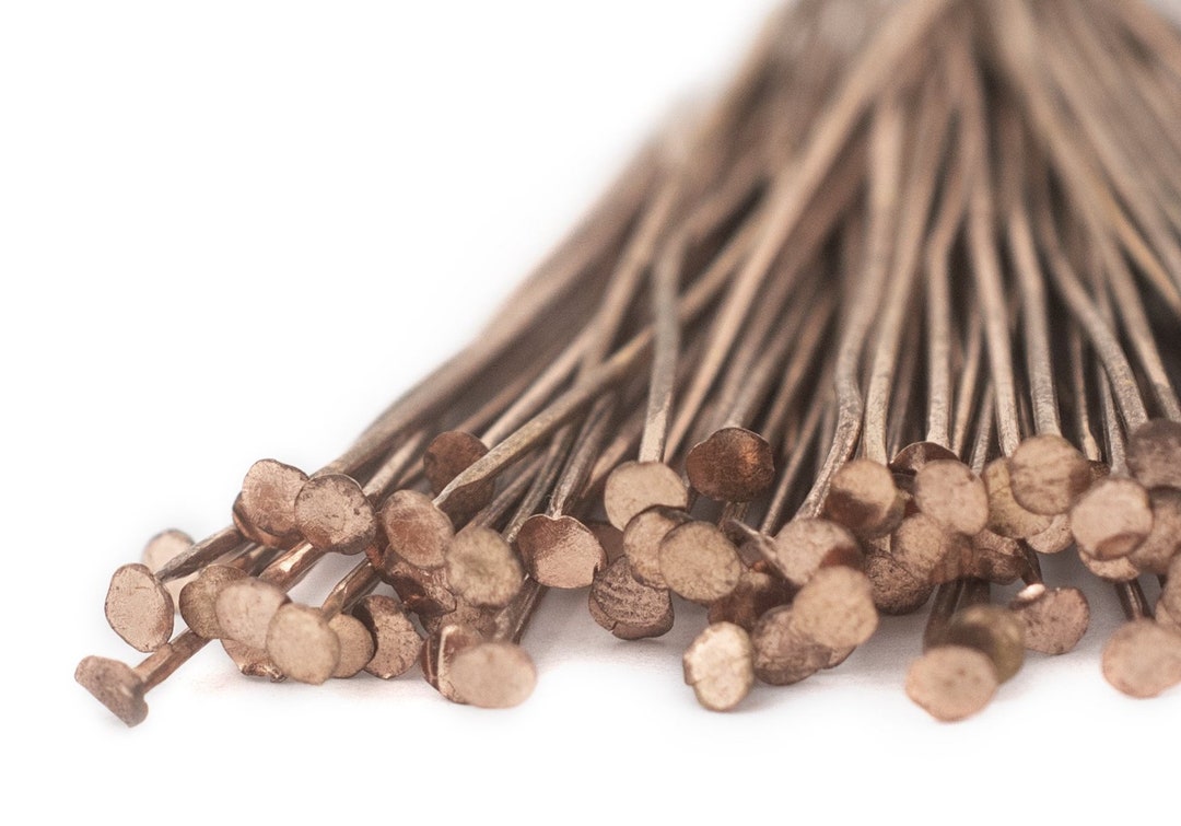 Copper Head Pins: 21 Gauge, Choose Size 1 Inch, 1.5 Inch, 2 Inch, 2.5 ...