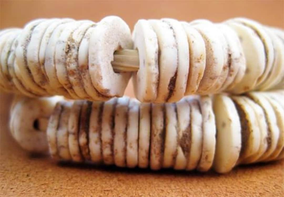 290 Ostrich Egg Shell Heishi, African Trade Beads African Bone Beads ...