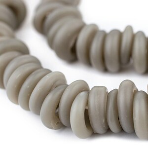 145 Groundhog Grey Annular Wound Dogon Beads 14mm: Glass Dogon Beads ...