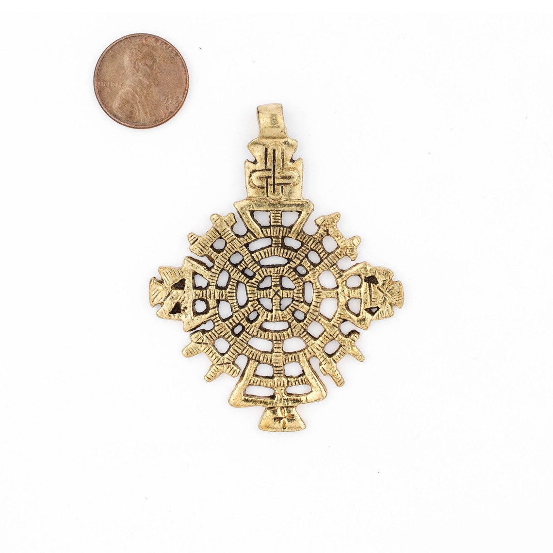 Awasa Ethiopian Brass Cross Pendant 65x50mm: Christian Cross - Etsy