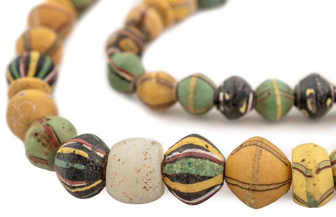 Assorted Antique Venetian King Beads, Large, Graduated, 28 Inch Strand ...