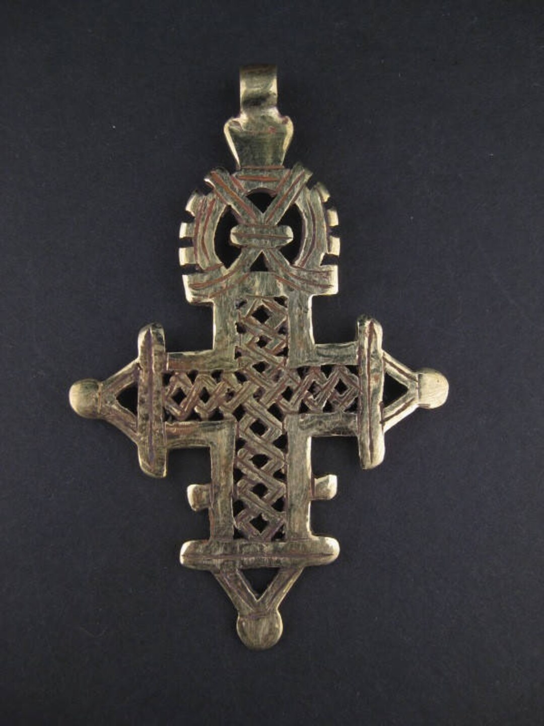 Ethiopian Coptic Cross Pendant: Brass Coptic Cross African Pendant ...