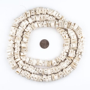 175 Fish Bone Beads: Bone Cylinder Beads White Bone Beads 14mm Bone ...