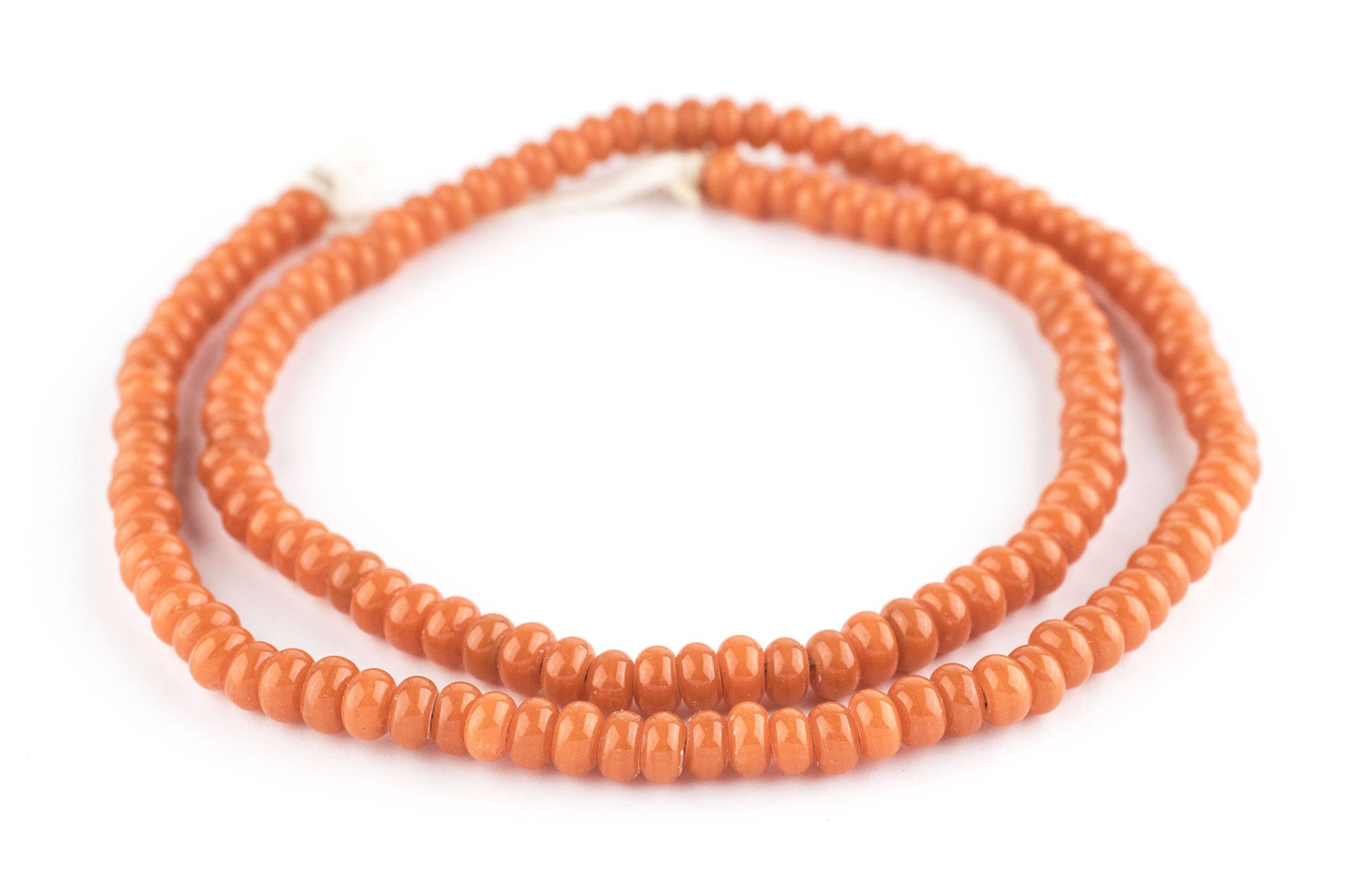 140 Orange Java Glass Donut Beads: Orange Donut Beads Java | Etsy