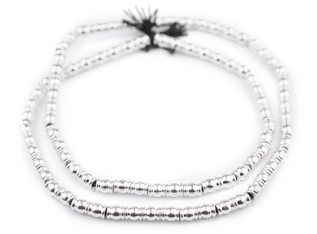 95 Silver Beveled Barrel Beads - 5mm Metal Beads Spacers Jewelry Design ...